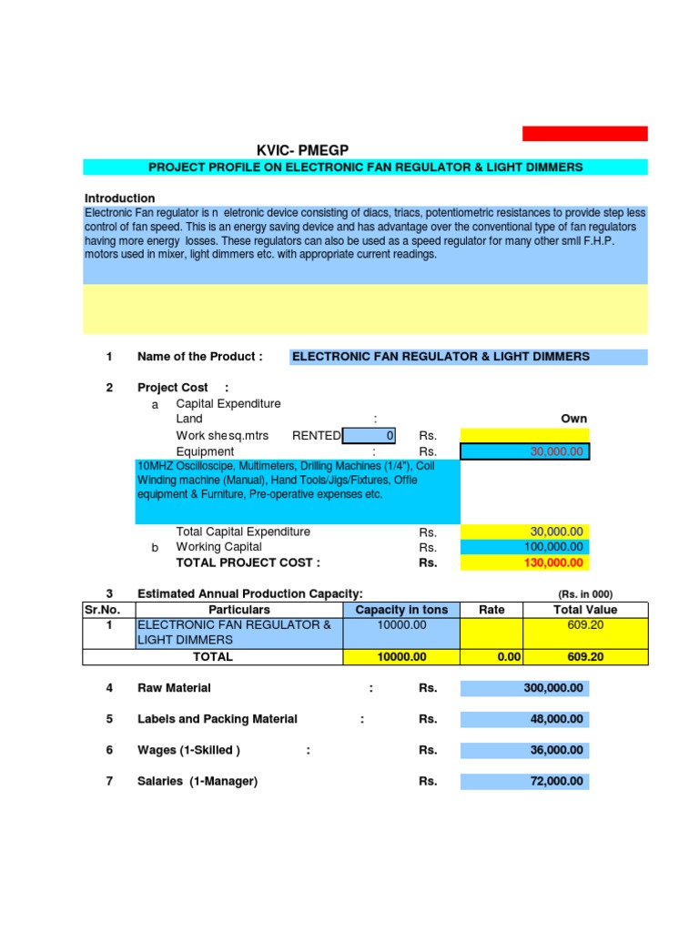 Project Profile On Electronic Fan Regulator & Light Dimmers | PDF ...