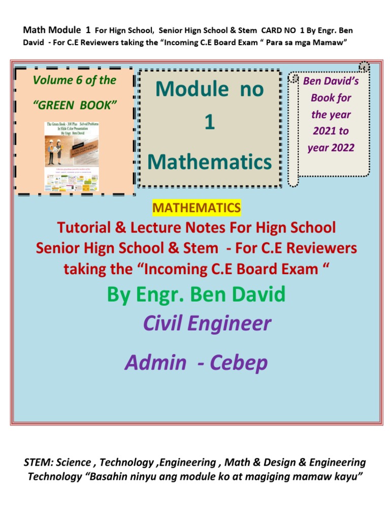 High School Math Module for C.E. Review | PDF | Science, Technology ...