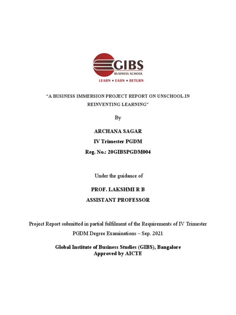 Business Immersion Project | PDF | Market (Economics) | Educational ...