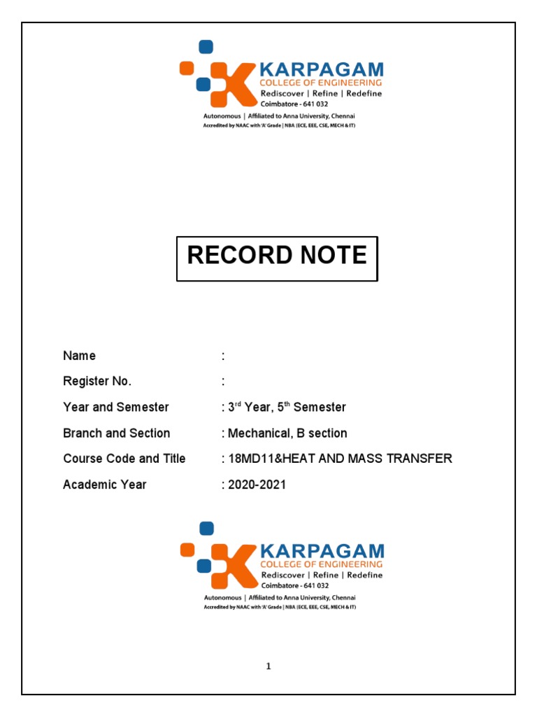 18md11&Hmt Lab Full | PDF | Heat Transfer | Thermal Conduction