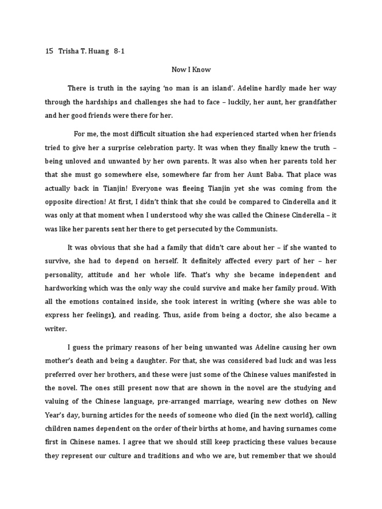 Chinese Cinderella Reflection 8-1 | PDF | Human Nature