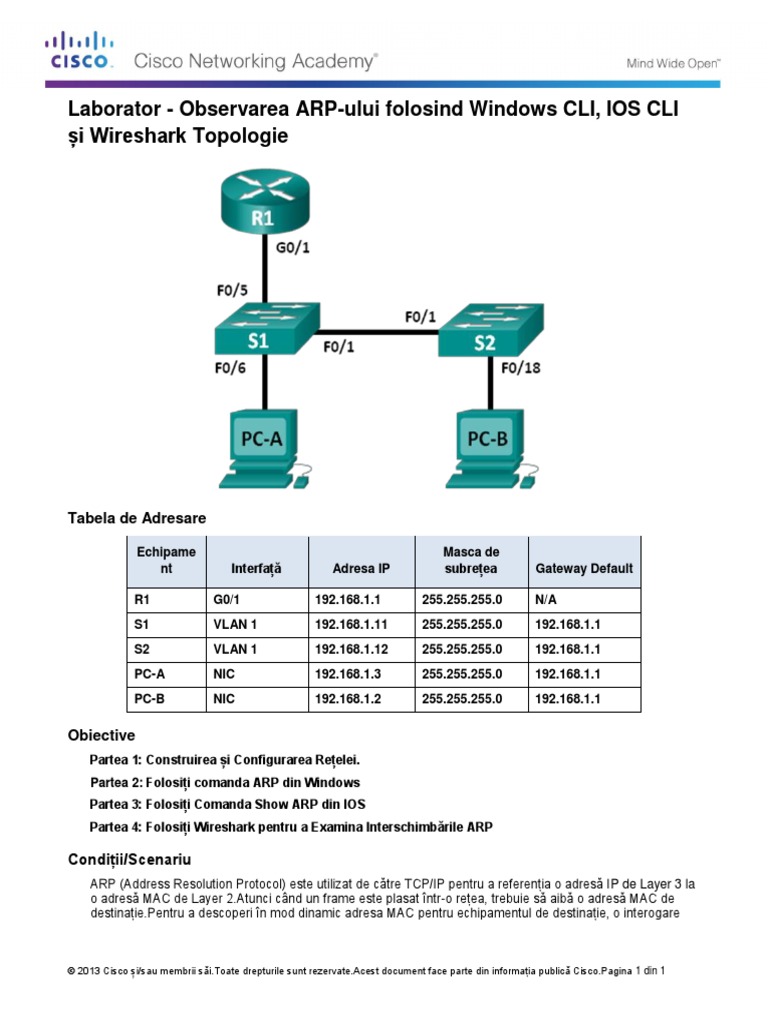 5218 Lab Observing Arp With The Windows Cli Ios Cli And Wireshark Pdf 