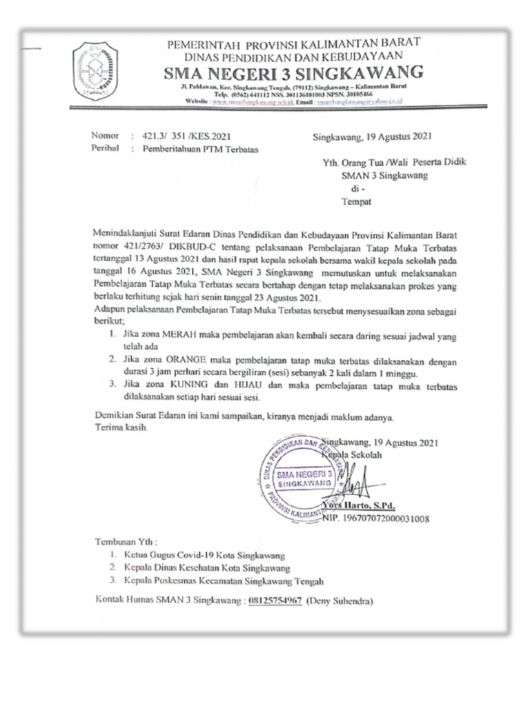 Surat Edaran PTMT | PDF