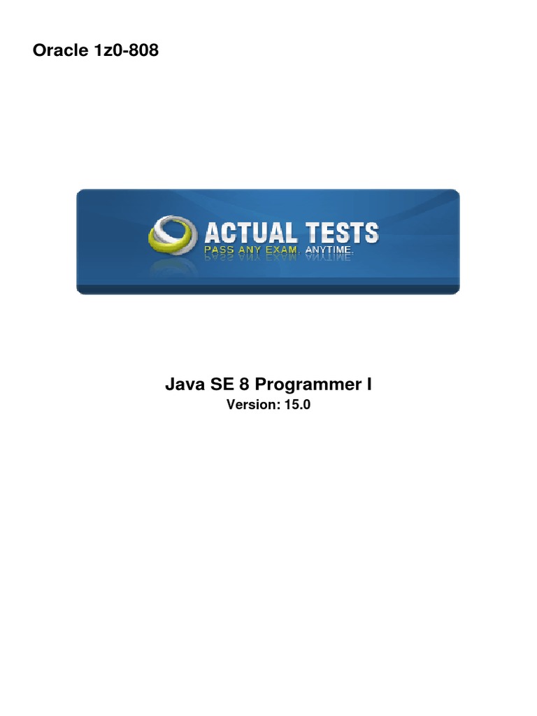 Java SE 8 Programmer I Exam Review: Key Concepts and Sample Questions ...