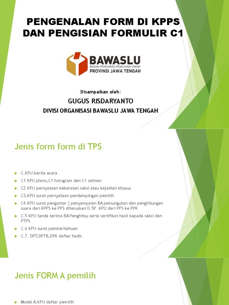 Tata Cara Pengisian Form C1 | PDF