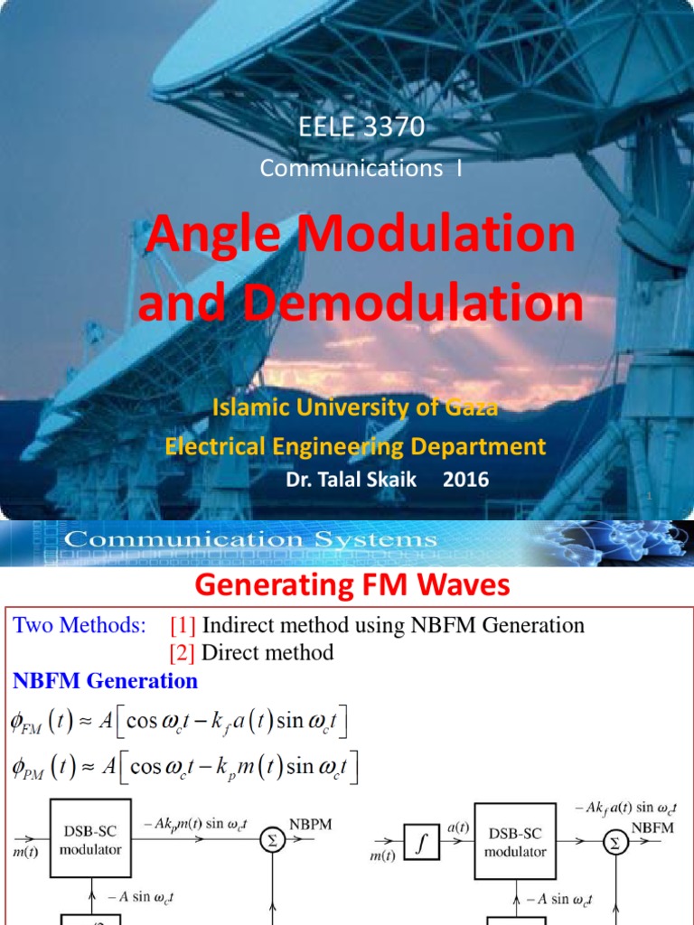 Angle Modulation and Demodulation: EELE 3370 | PDF | Frequency Modulation | Detector (Radio)