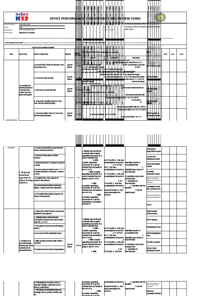 BEST OPCRF FOR SCHOOL HEADS v5.0 | PDF | Teachers | Educational Technology
