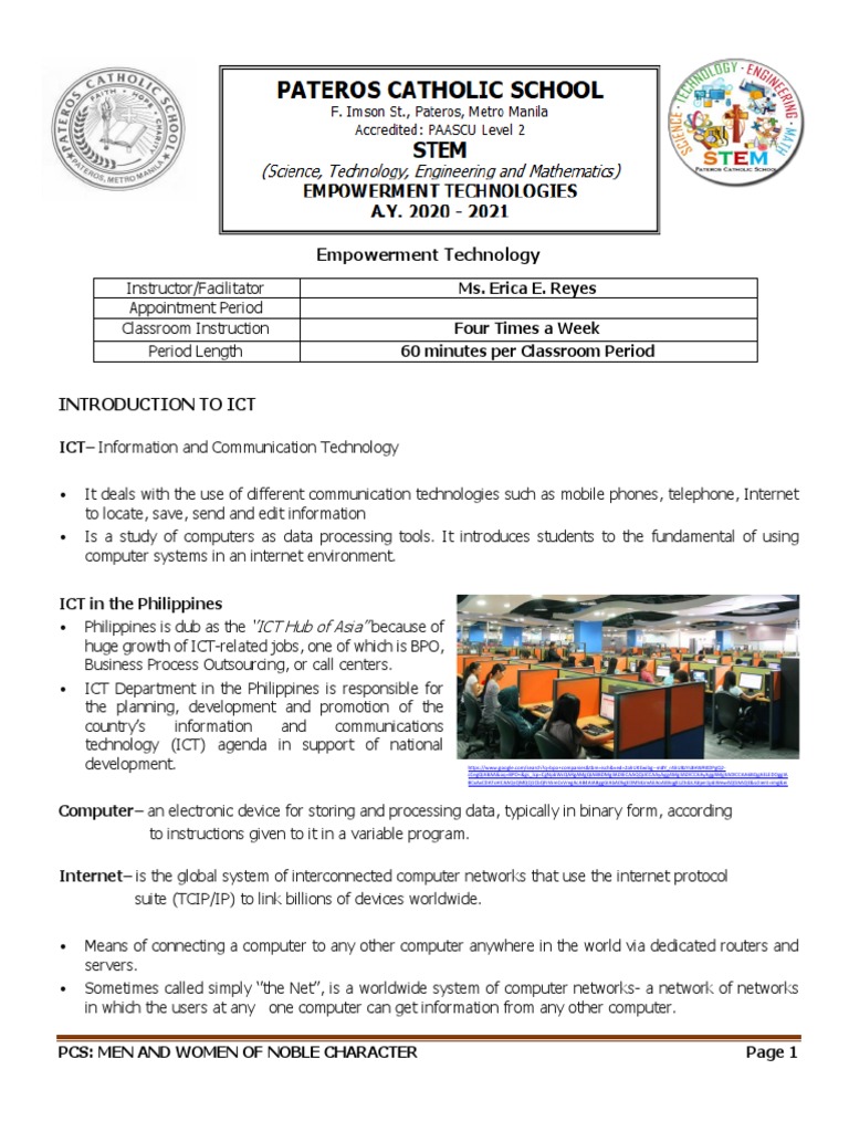 Empowerment Technologies Module 1 | PDF | Internet & Web | World Wide Web