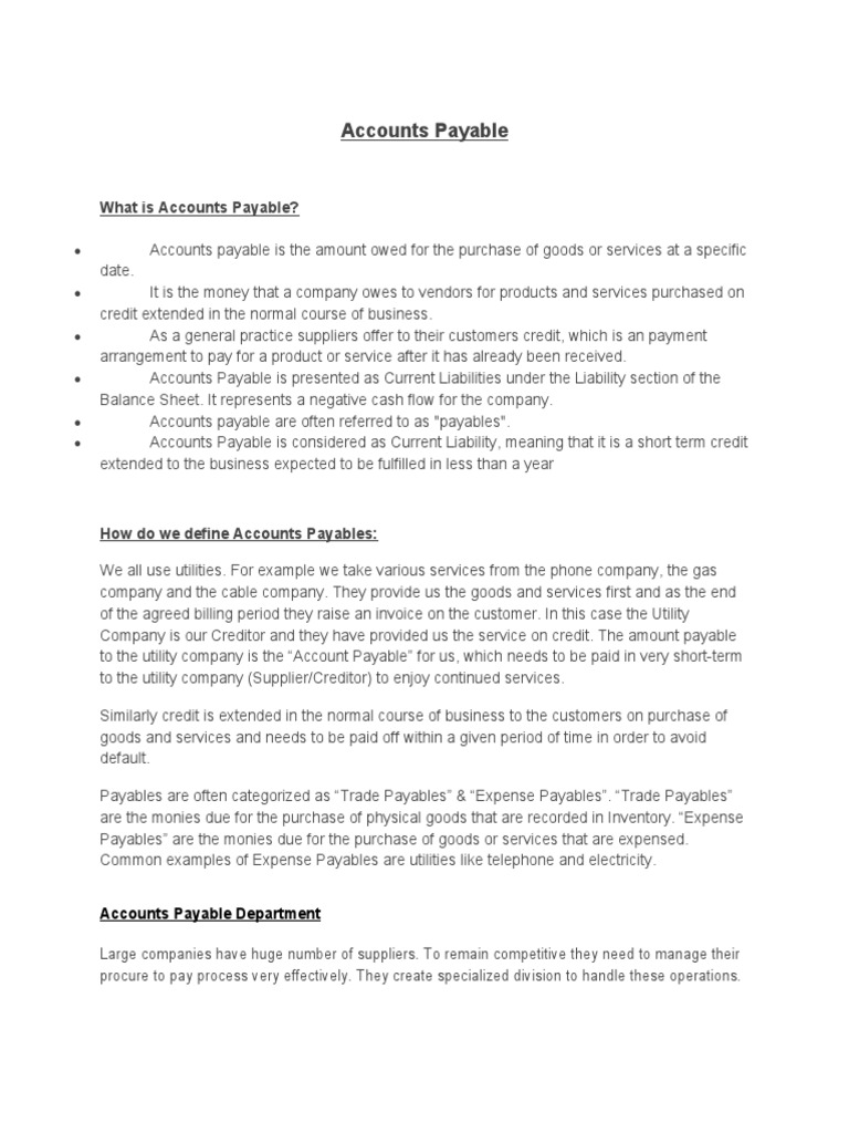 What Is Accounts Payable? | PDF | Accounts Payable | Debits And Credits