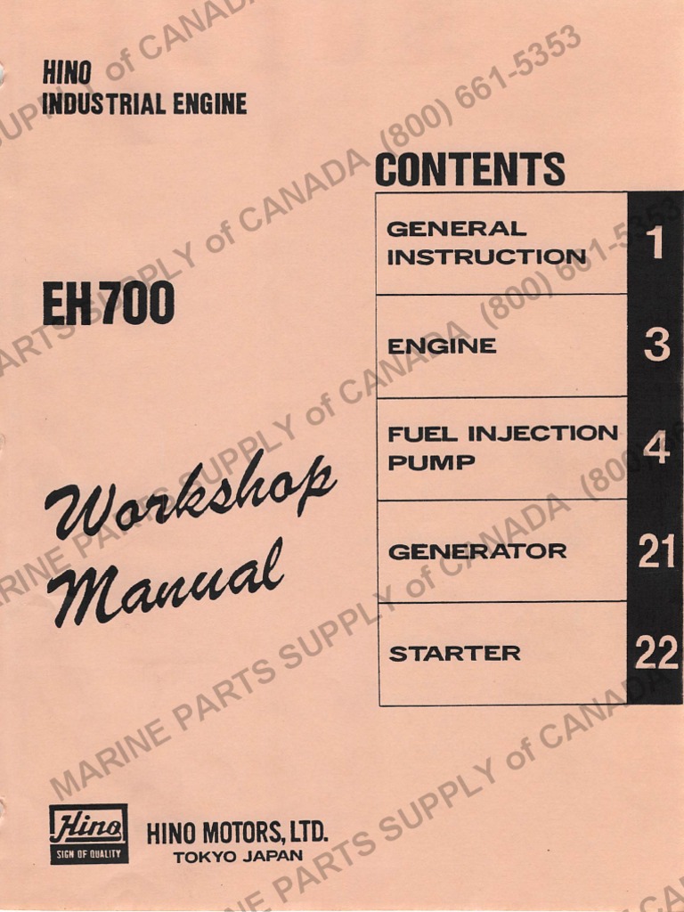 Hino EH700 Service Manual | PDF