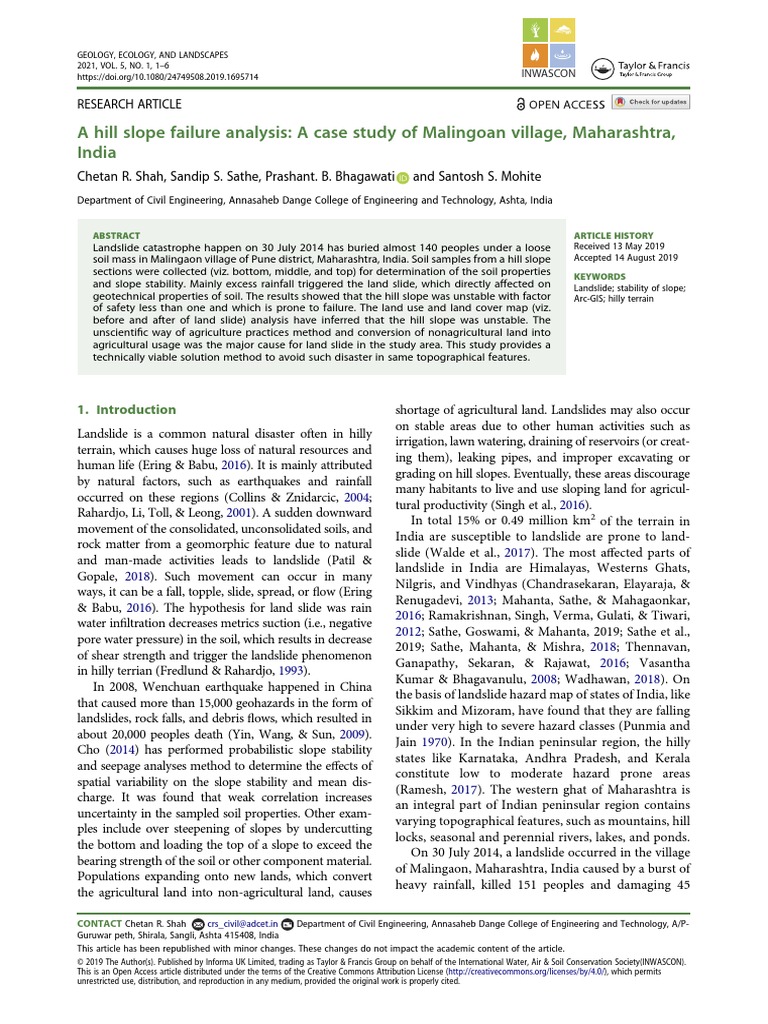 A Hill Slope Failure Analysis A Case Study of Malingoan Village ...
