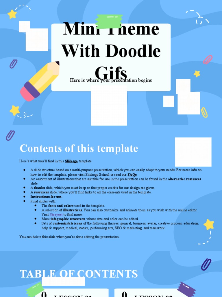 Mini Theme With Doodle Gifs by Slidesgo | PDF | Planets | Saturn