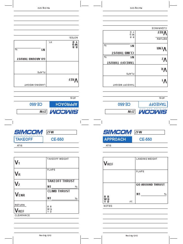 TOLD Card Revision Orig 12-12 PDF | PDF | Aviation | Aircraft