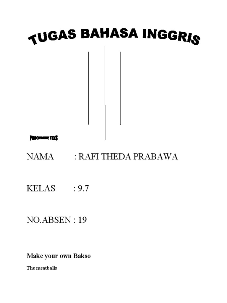 Nama: Rafi Theda Prabawa: Make Your Own Bakso | PDF