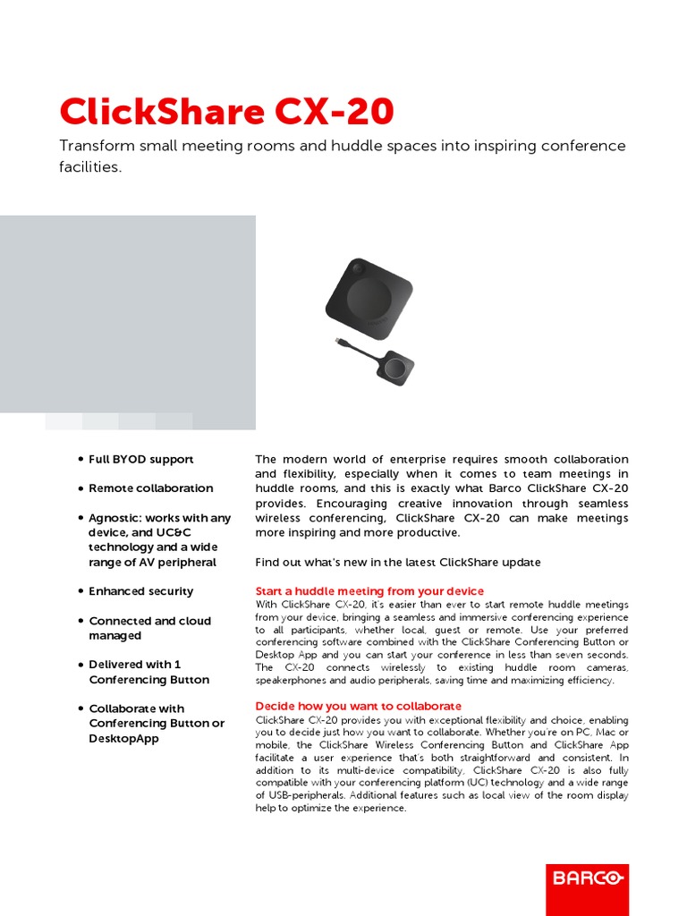 ClickShare CX 20 | PDF | Wi Fi | Mobile App