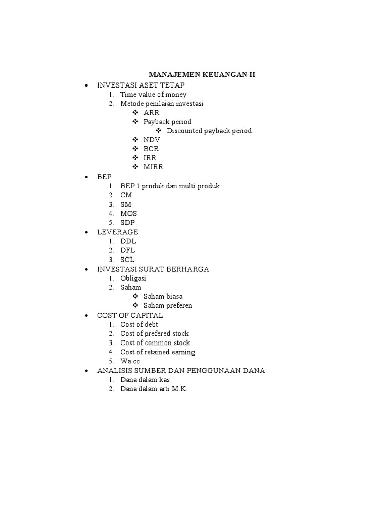 Resume MJ Keuangan Ii | PDF