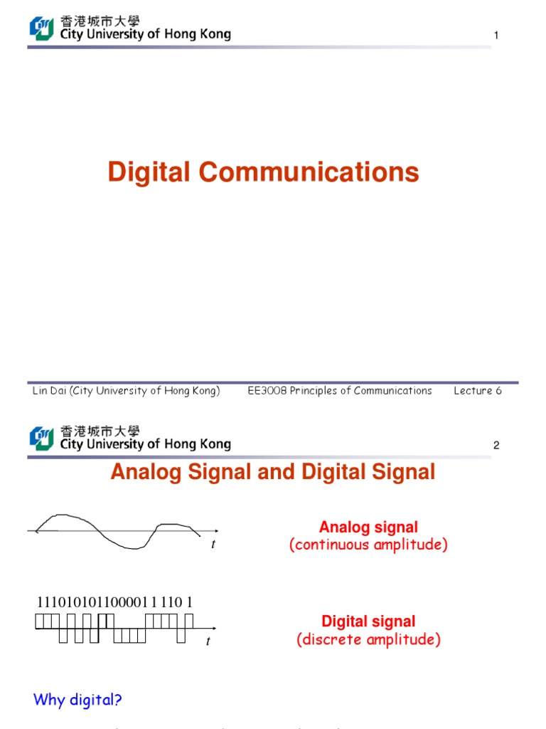3008 Lecture6 A-D | PDF | Sampling (Signal Processing) | Modulation