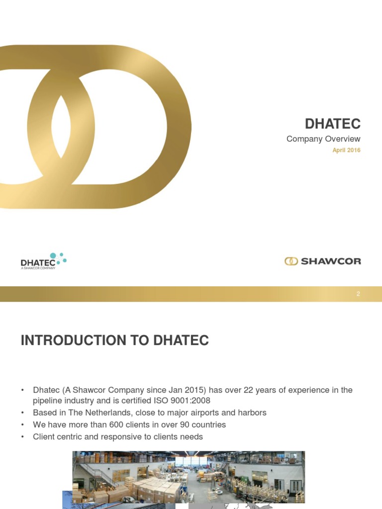 Dhatec Overview Presentation - Roadshow Compreesed Version | PDF | Pipe ...