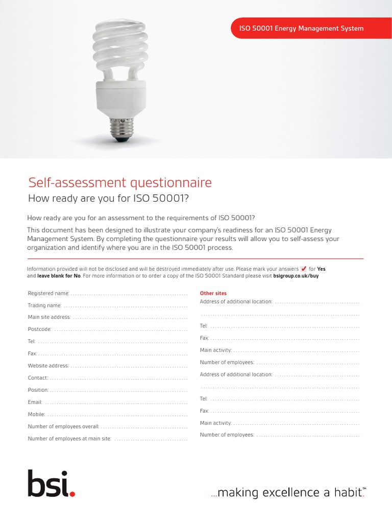 BSI-ISO50001-Assessment-Checklist-UK-EN v2 | PDF | Business | Energy ...