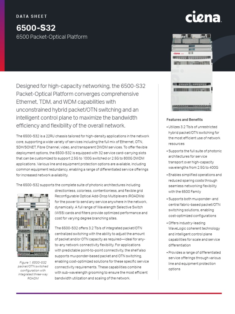 6500 Packet-Optical Platform: Data Sheet | PDF
