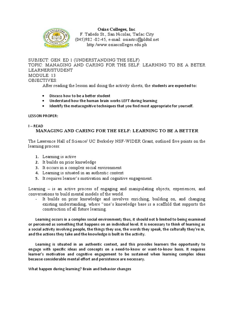 Uts Module 12 | PDF | Learning | Cognition