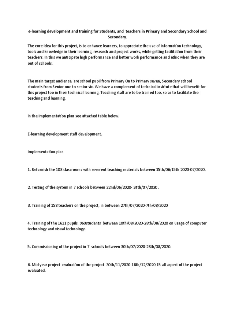 Project Proposal Sample | PDF | Educational Technology | Schools