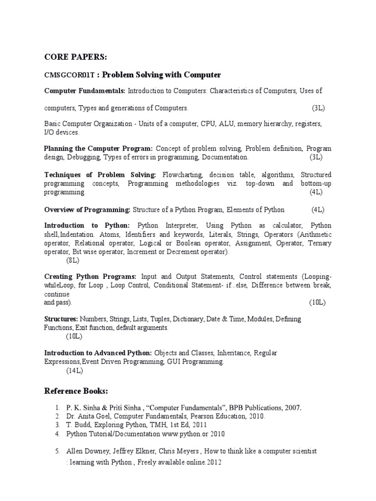 Core Papers:: Problem Solving With Computer | PDF