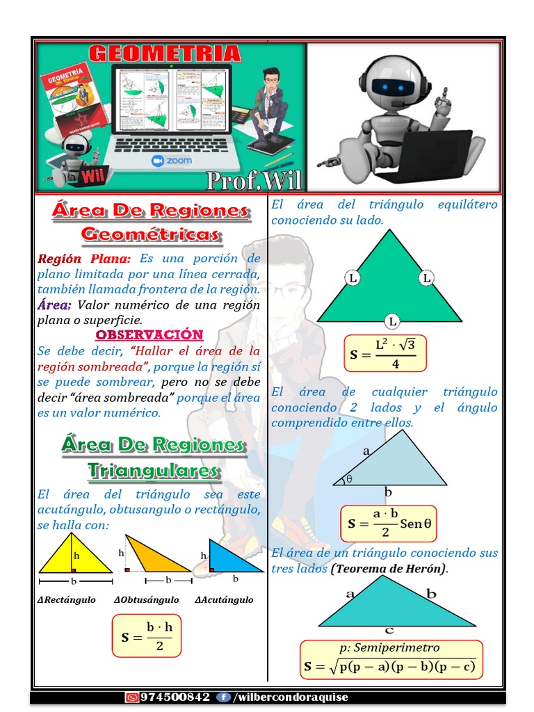 ÁREAS Fórmulas | PDF | Triángulo | Geometría