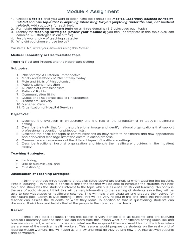 Module 4 | PDF | Health Care | Teachers