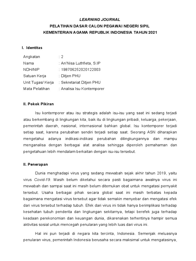 Learning Journal | PDF