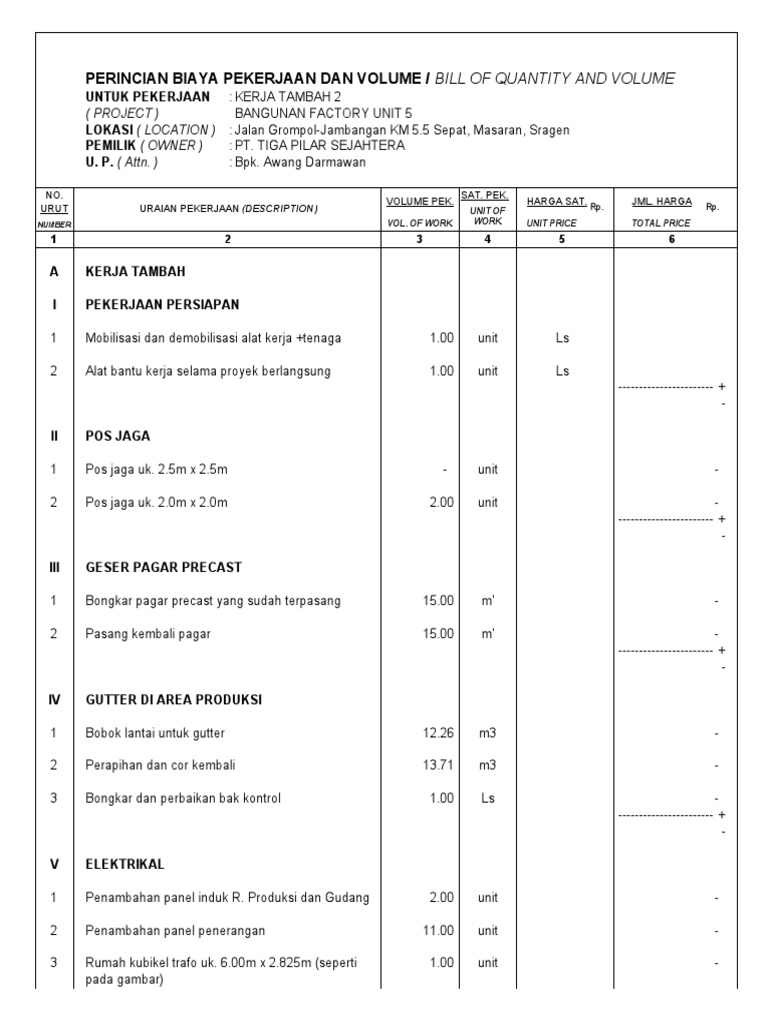 BOQ KT2 U5 Rev 2 forEMAIL 24052016 | PDF