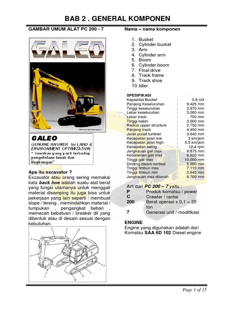 BAB 2 General Komponen PC200 | PDF