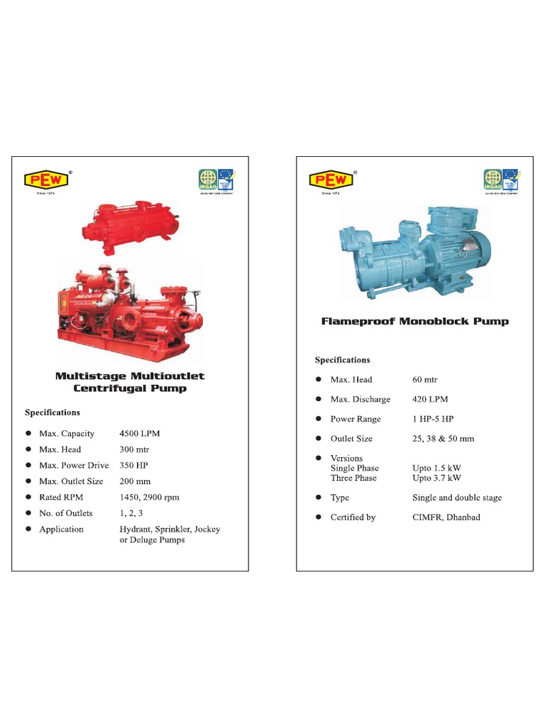 PEW Complete Range of Pumps Motors | PDF