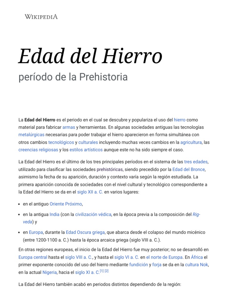 Edad del Hierro: Orígenes y Difusión | PDF | Edad de Hierro