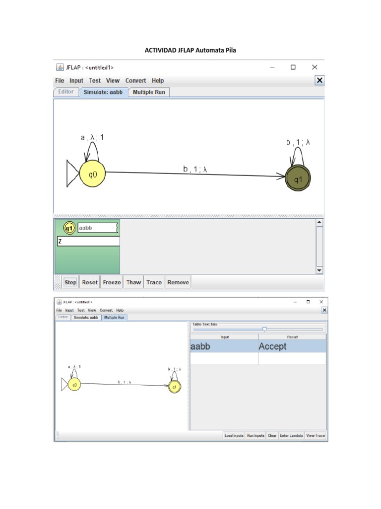 Jflap Automata Pila Solucion | PDF