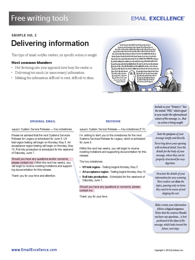 EMAIL SAMPLE 2 Delivering Information | PDF | Communication | Cognition