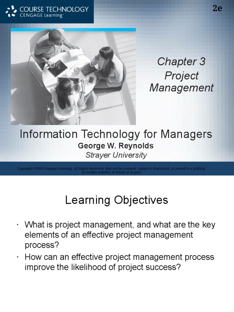 Chapter 3 Project Management: Information Technology For Managers | PDF ...
