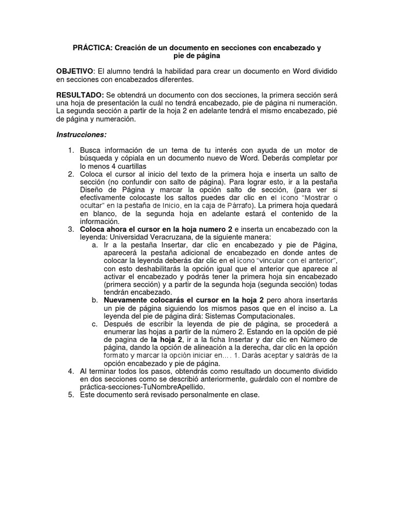 Practica Secciones | PDF | Informática