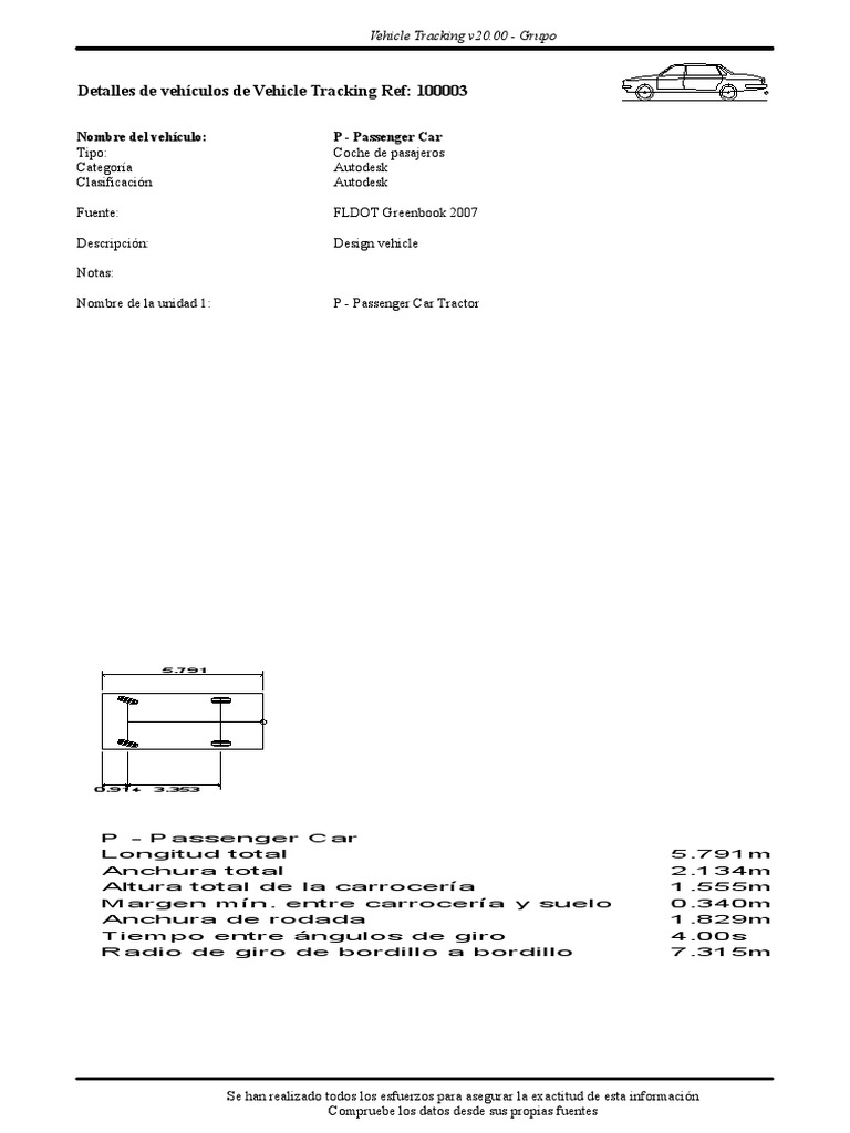 Datos de Vehículos de Vehicle Tracking P - Passenger Car | PDF | Eje ...
