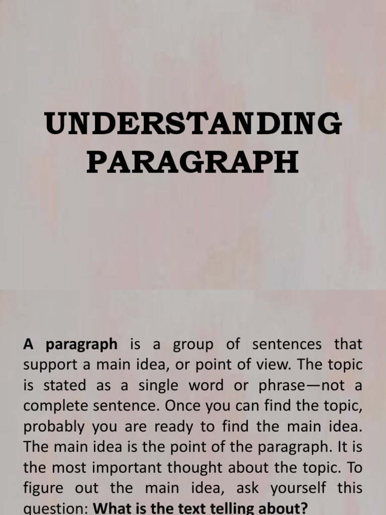 10-Understanding Paragraph | PDF | Paragraph | Cognition