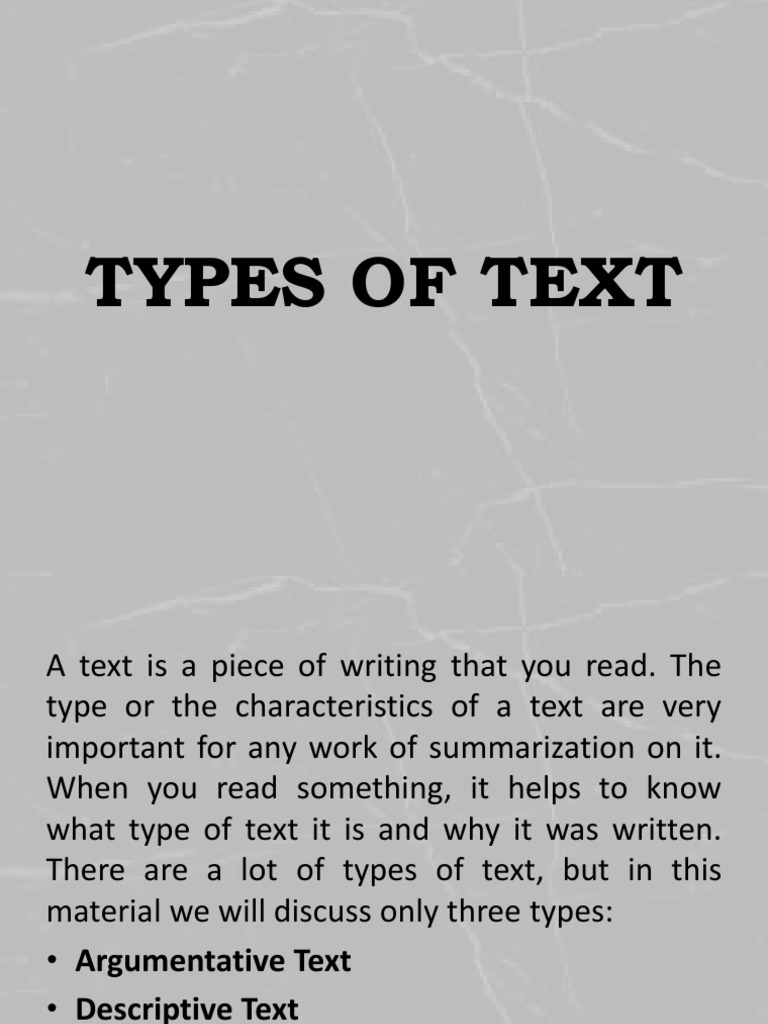 11-Types of Text | PDF | Essays | Cognition