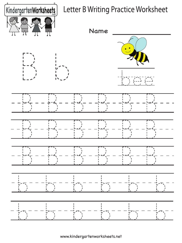 Letter B Writing Practice Worksheet | PDF