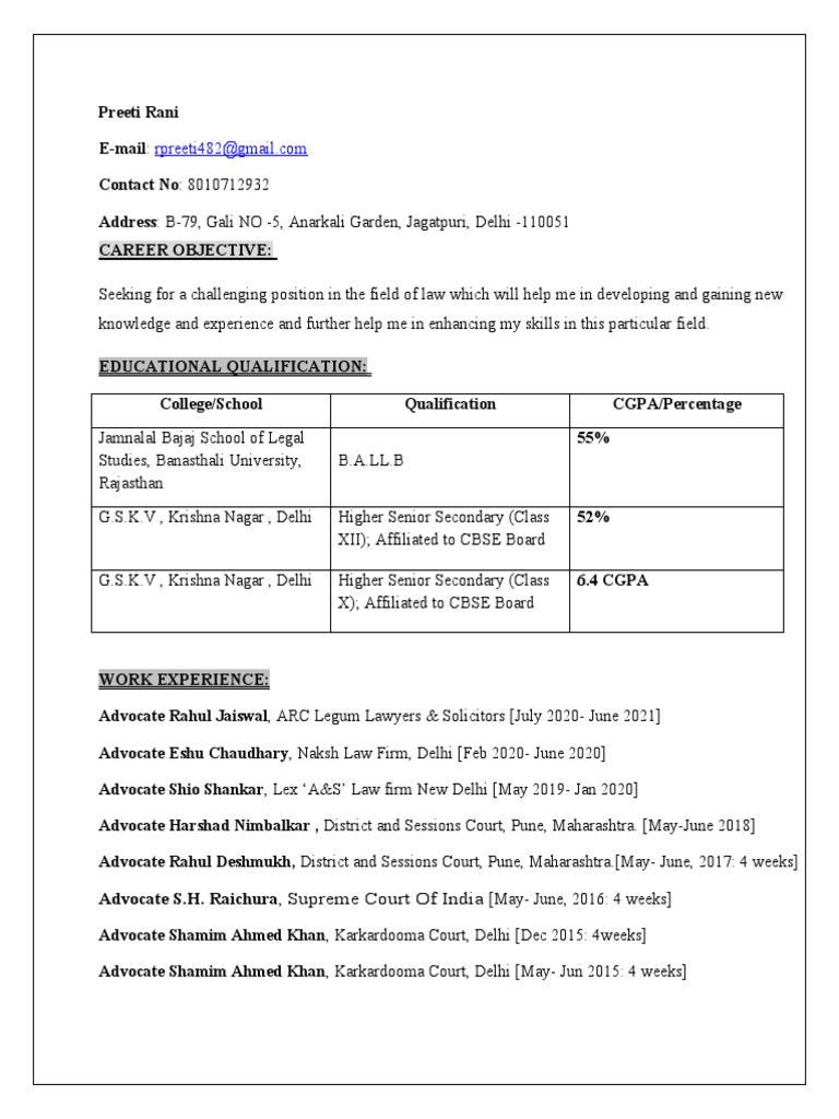 Preeti Rani CV | PDF