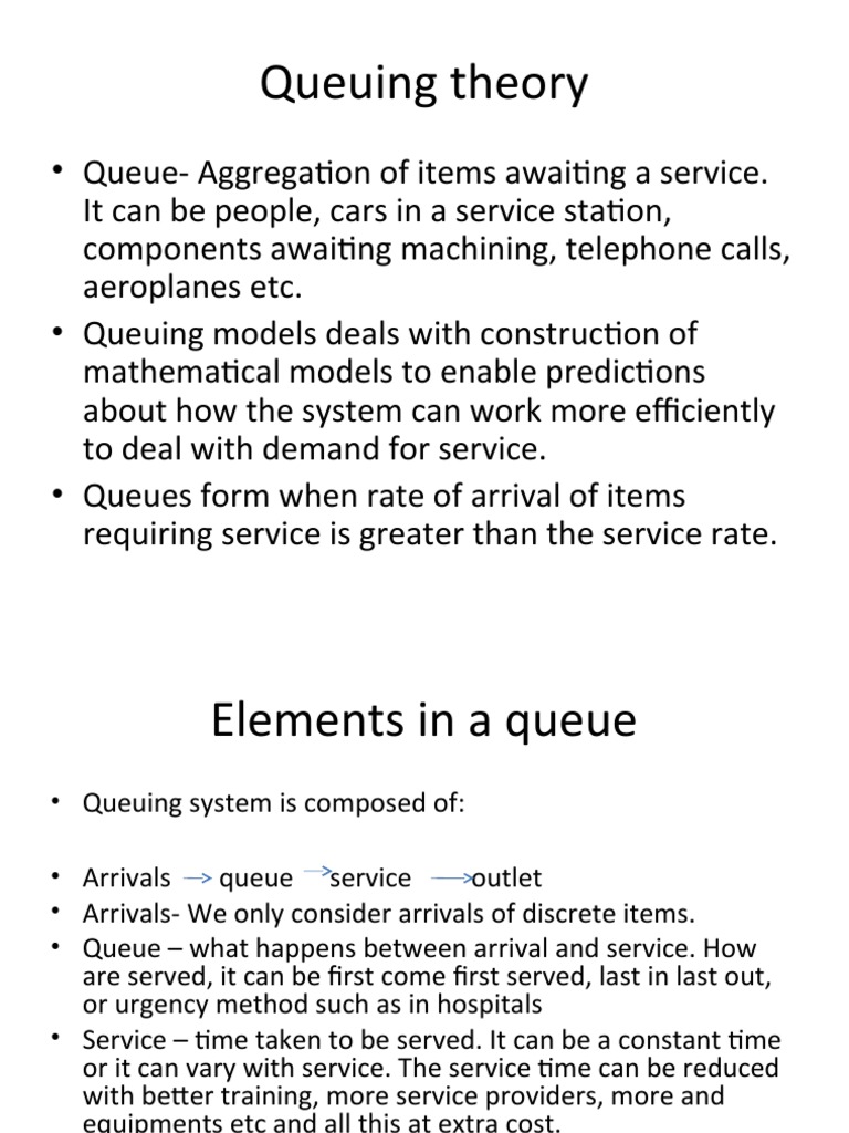 Queueing Theory Pdf Queuing Theory | PDF