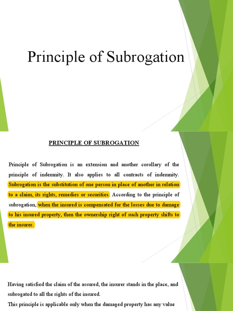 Principles of Subrogation and Contribution: An In-Depth Explanation of ...