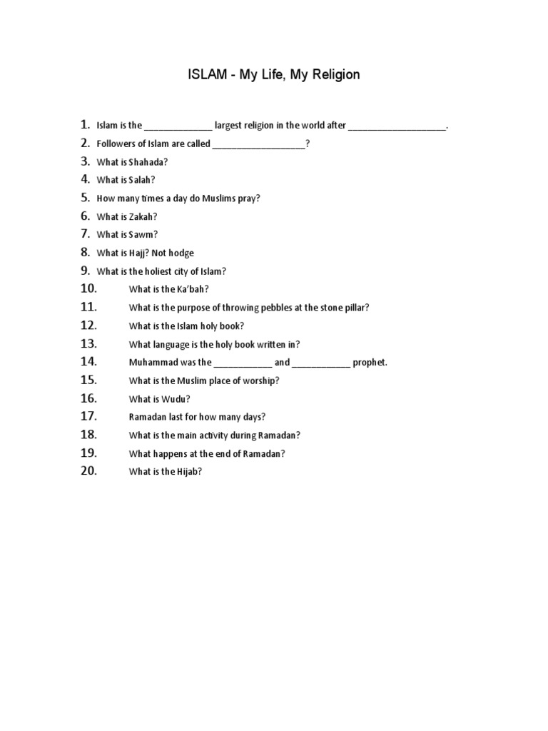 ISLAM - My Life, My Religion | PDF