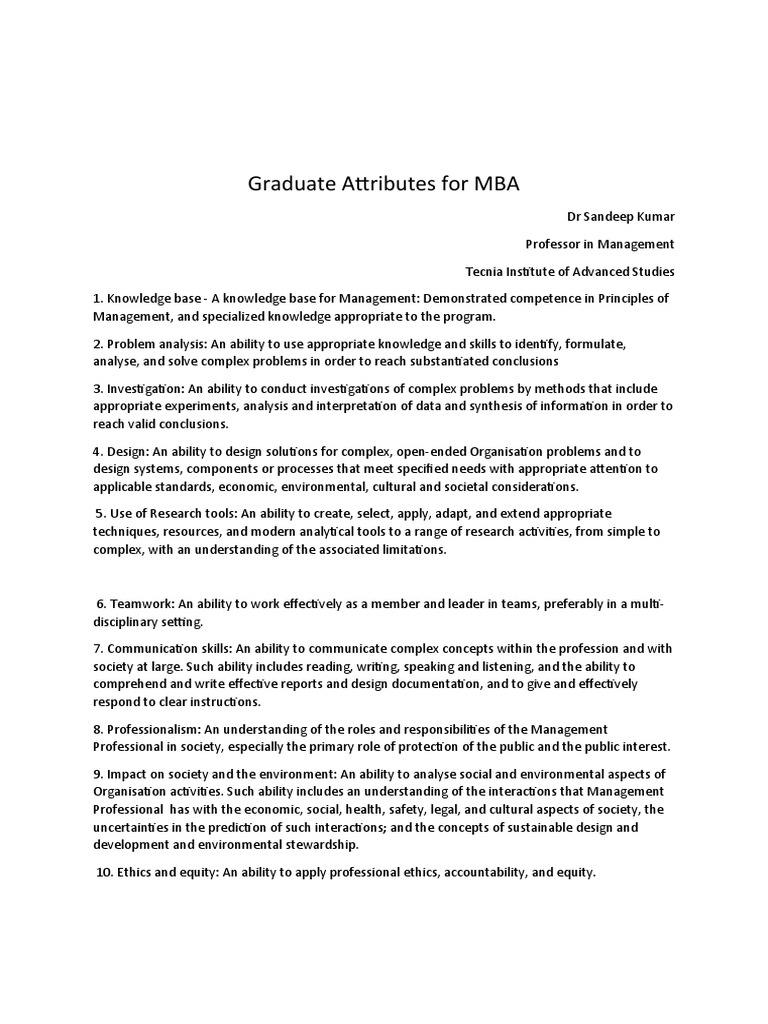 Graduate Attributes | PDF | Competence (Human Resources) | Design