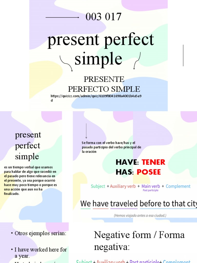 Usos y formación del presente perfecto | PDF | Artes del Lenguaje y ...