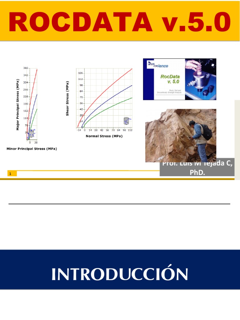 Análisis de la versión 5.0 del programa RocData para el análisis de la resistencia de rocas y ...