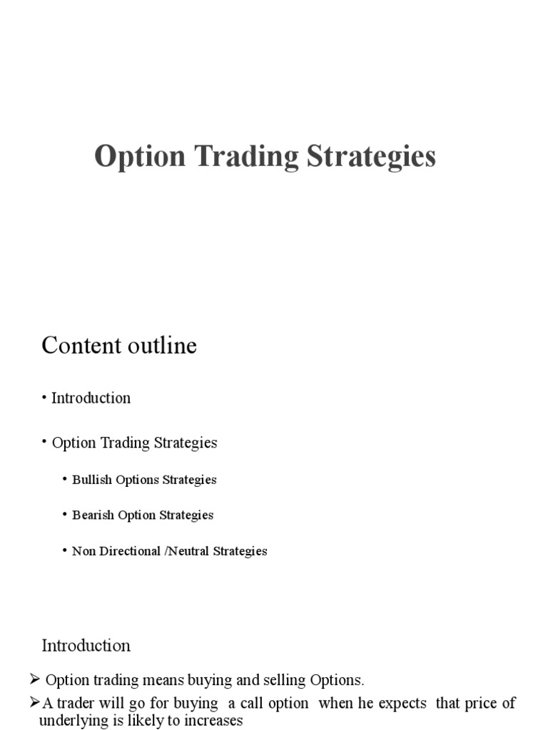 Option Trading Strategies | PDF | Option (Finance) | Put Option